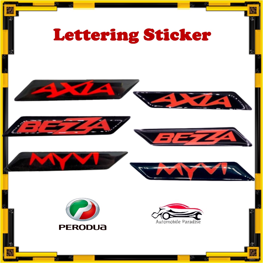 Perodua - Lettering Sticker / Pelekat Huruf / Impulsive 3D Printed ...