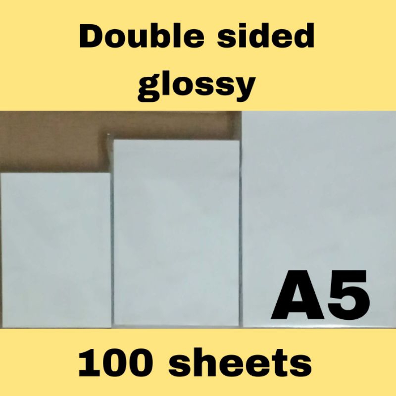 A5 Double Sided Glossy Photo Paper 260-300gsm 100sheet | Shopee Philippines