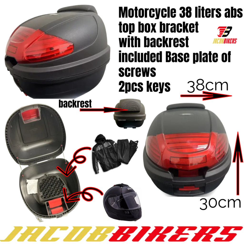 Motorcycle 30 liters abs top box bracket with backrest included Base ...