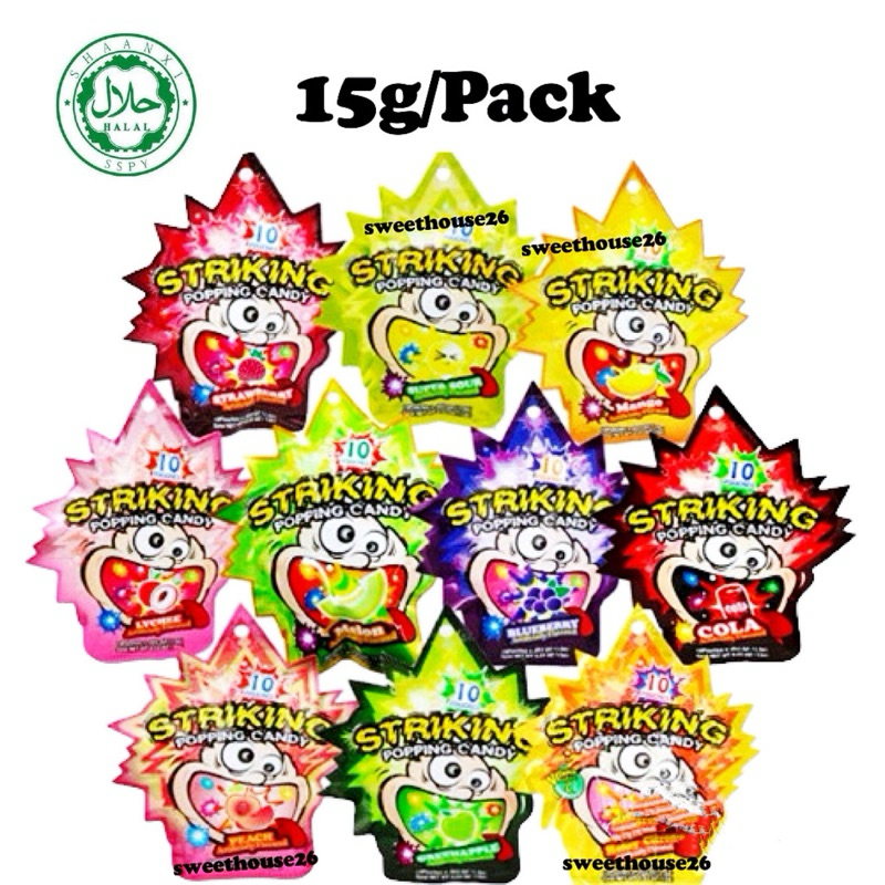 Striking Pop Popping Candy 15gm (10 pouches) Halal | Shopee Philippines