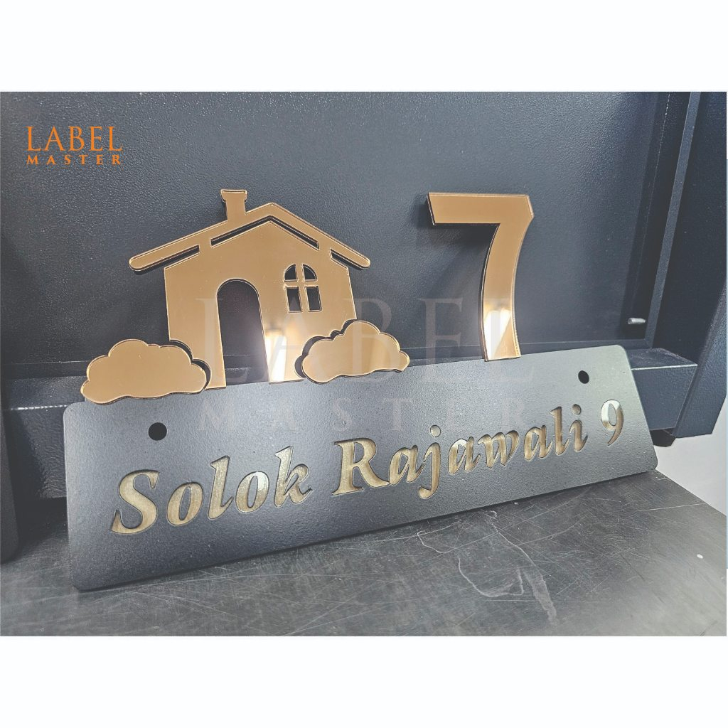 Custom Made Number Plate Rumah Mirror Aryclic Mordern Senang Pasang ...
