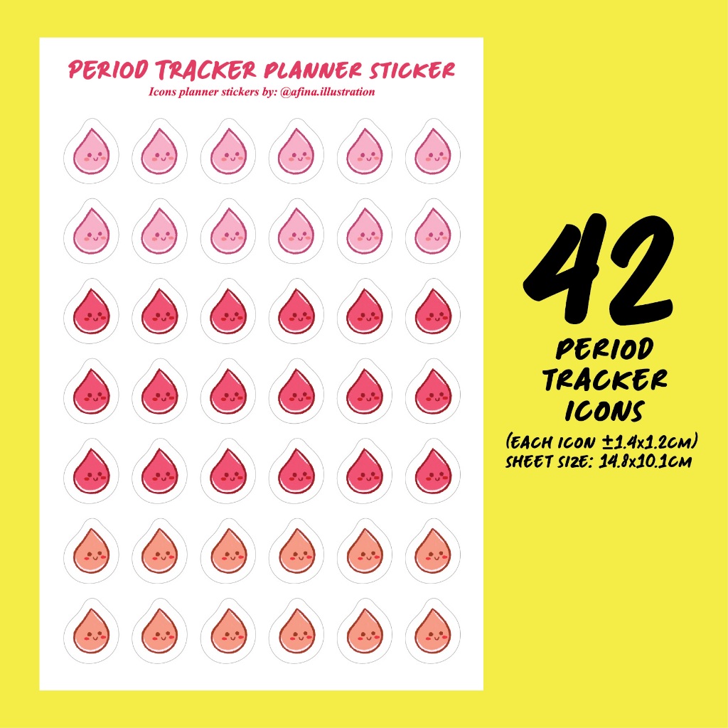 Period Tracker Planner Icons Transparent Sticker | Shopee Philippines