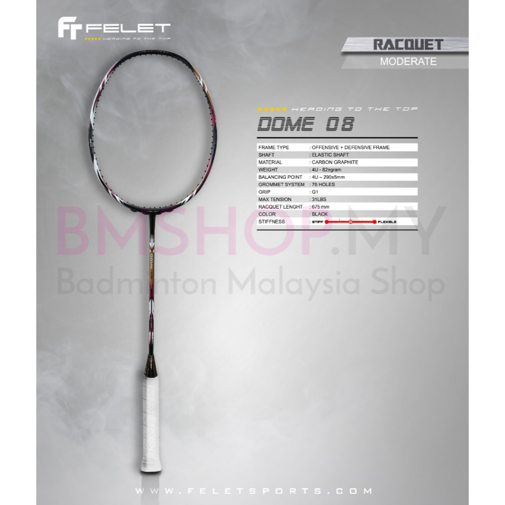 FELET Racket Dome 08 (Free Stringing Service, Free Felet String ...