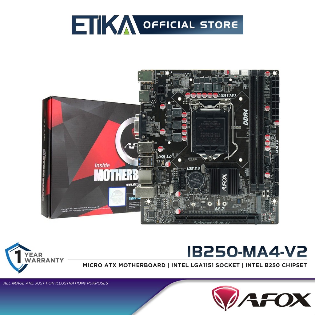 Afox IB250-MA4-V2 Micro ATX Motherboard Intel LGA1151 Socket Intel B250 Chipset | Shopee Philippines