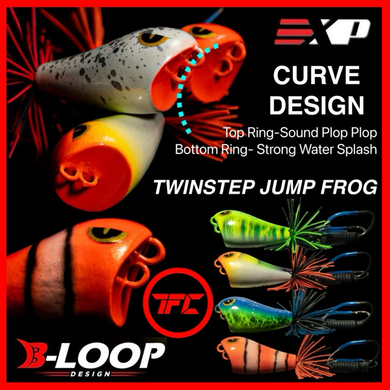 EXP TWIN STEP Jump Frog Wooden Frog Snakehead Fishing Lure Snakehead ...