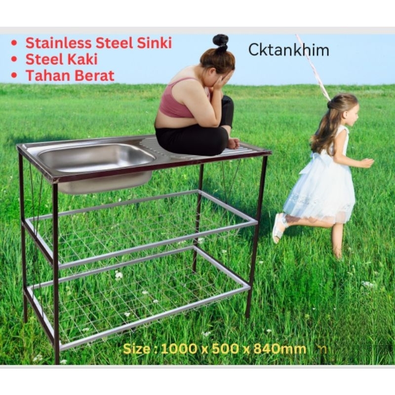 SET SINKI TAHAN KARAT / Kitchen Stainless Steel Sink With Sink Stand ...