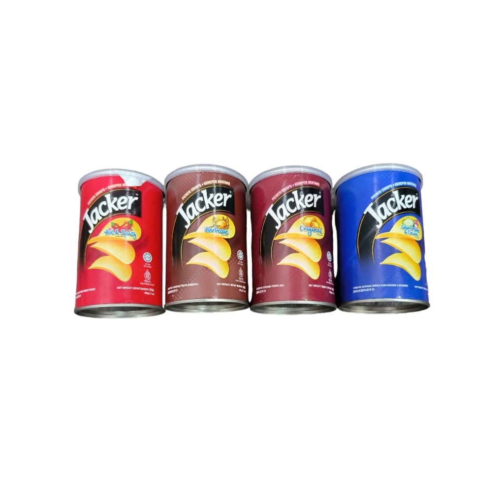 Jacker Potato Crisp Floavours Hot & Spicy/ BBQ/ Sour Cream & Onion (60g ...