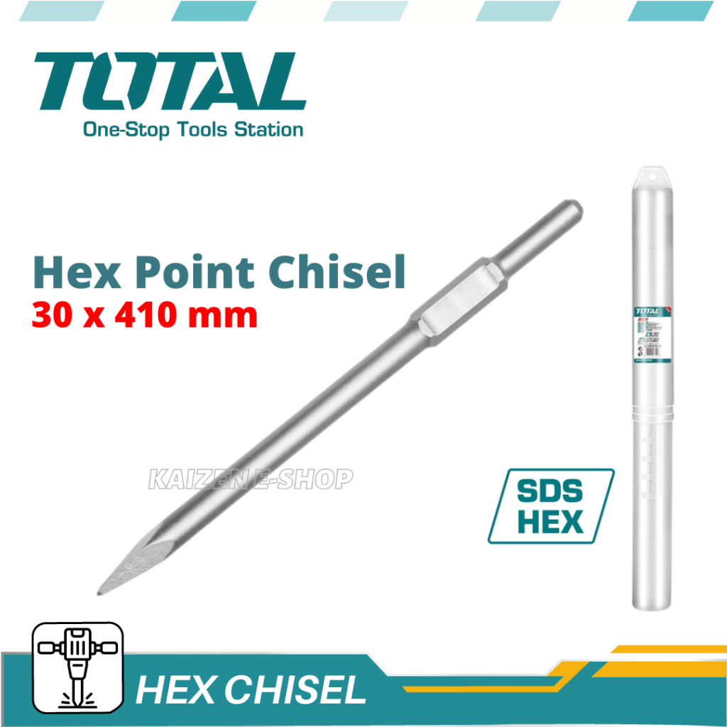 TOTAL TAC1531301 Hex Pointed Chisel 30 X 410MM | Shopee Philippines