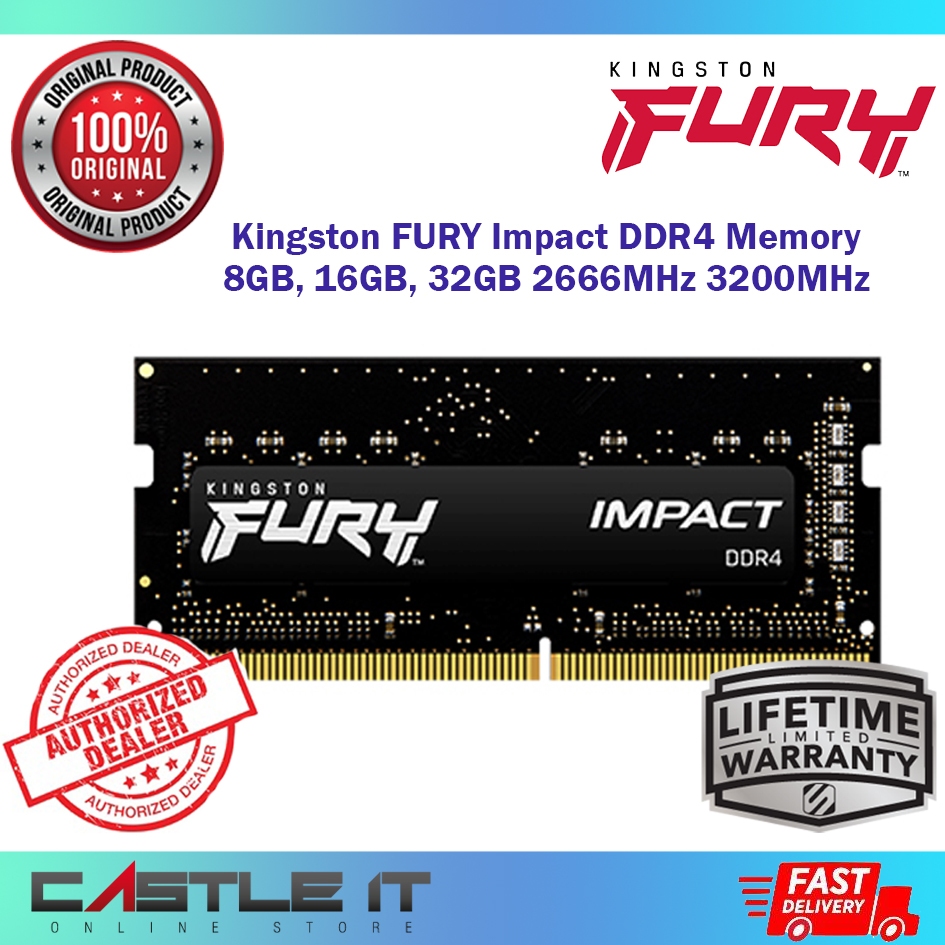 Kingston Fury Impact DDR4 32GB 16GB 8GB 3200MHZ 2666MHZ SODIMMs Notebook Ram (KF432S20IB/8 ...