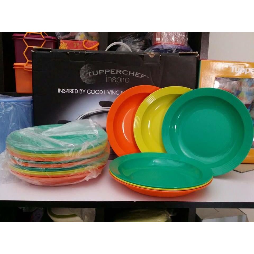 4348 Large Deep Plates (6pcs) 550ml/ Microwaveable plate/Tupperware ...