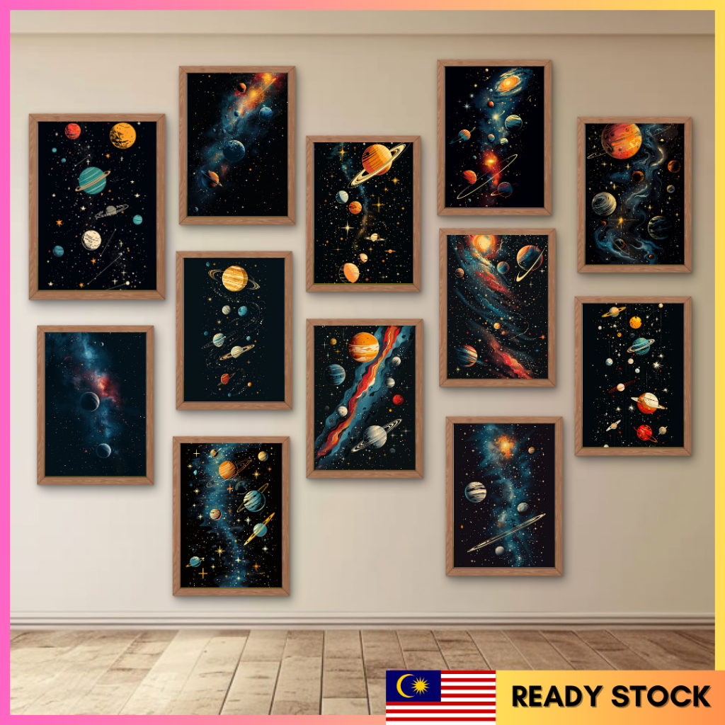 Science Deep Space Planets And Stars Laminated Posters Wall Art For ...