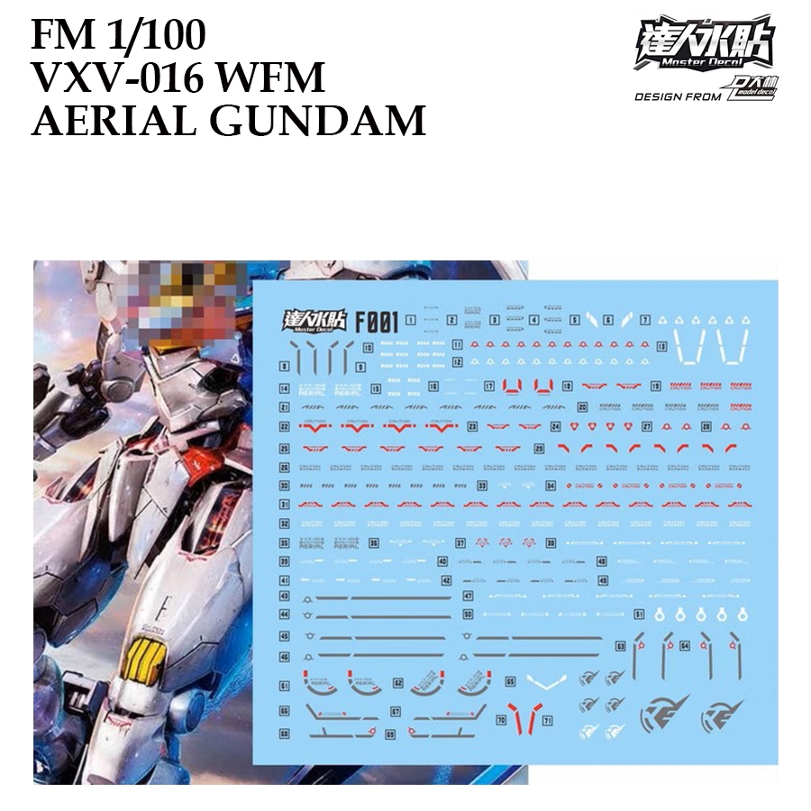 ]MASTER DALIN] F01 FM 1/100 VXV-016 WFM AERIAL GUNDAM WATER SLIDE DECAL ...