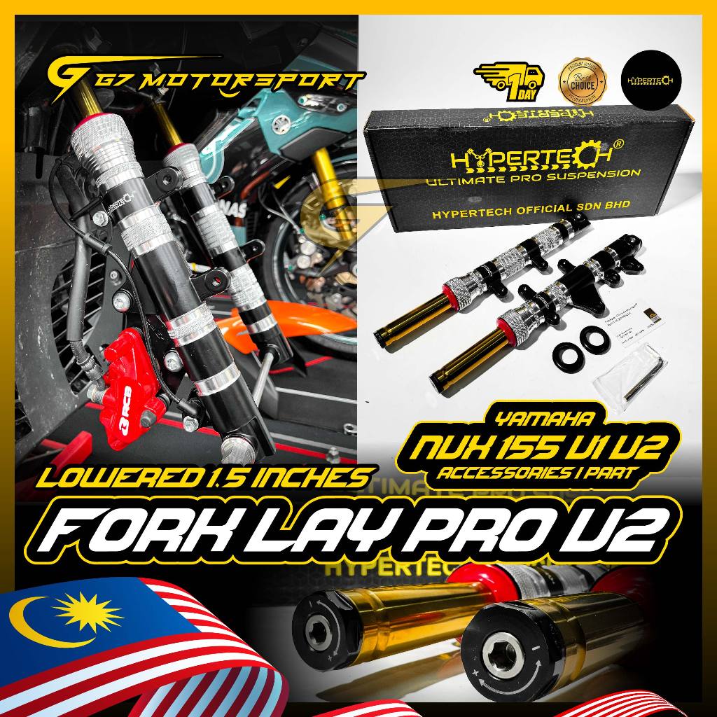 Fork Lay PRO V2 Lowered 1.5 INCHES HYPERTECH Adjustable For YAMAHA NVX ...