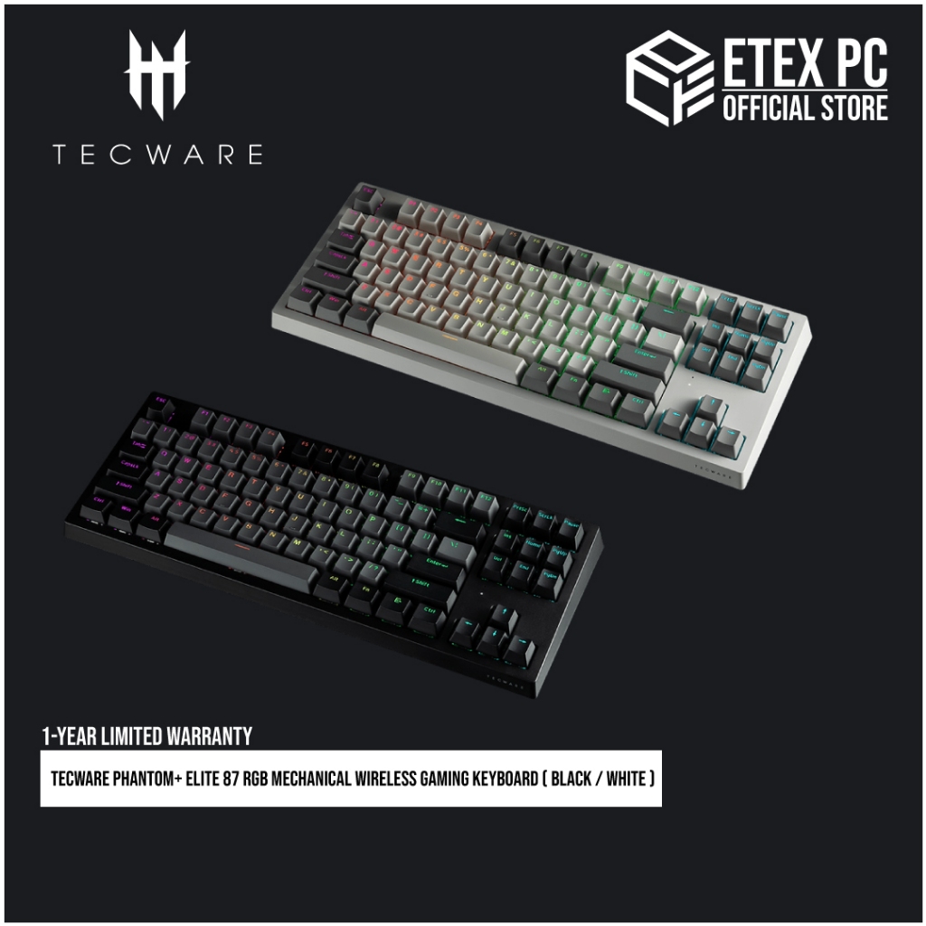 Tecware Phantom+ Elite 87 RGB Mechanical Wireless Gaming Keyboard ...