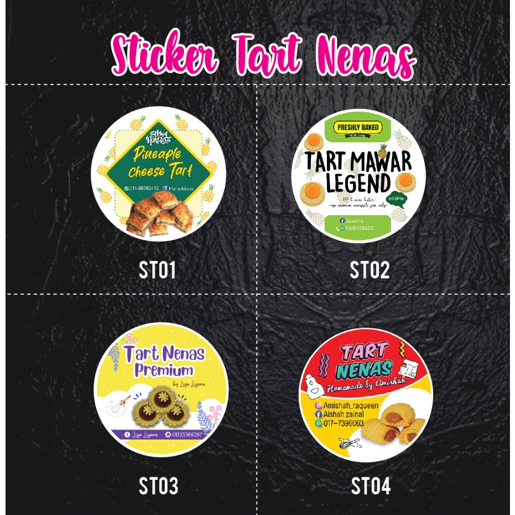 sticker kuih raya, sticker tart nenas, cornflakes made,sticker almond ...