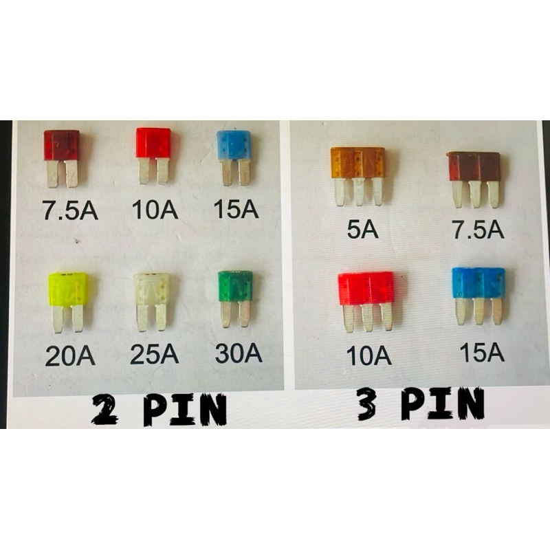 FUSE MINI 2PIN / 3PIN LEG BLADE MIRCO MINI FUSE COLOR Ford RANGER ...