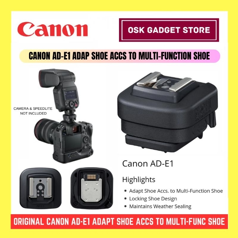 Canon AD-E1 Multi-Function Flash Speedlight Speedlite Shoe Adapter for EOS R50 Canon Warranty ...
