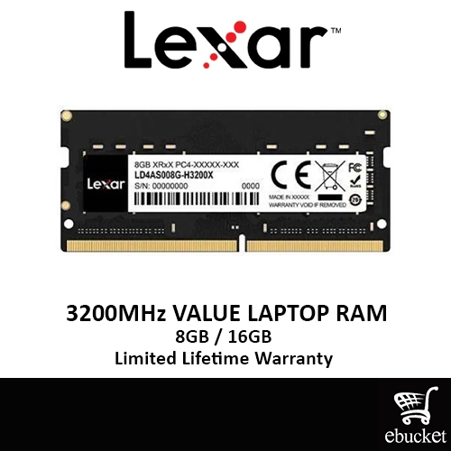 Lexar Value Performance DDR4 16GB 8GB 3200MHZ SODIMM LAPTOP Ram Memory (LD4AS008G-B3200GSST ...