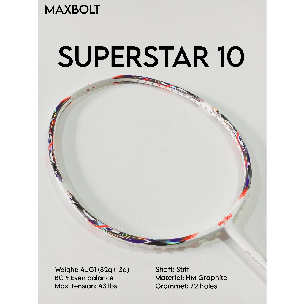 Superstar 10 Maxbolt Badminton racquet 4UG5 | Shopee Philippines