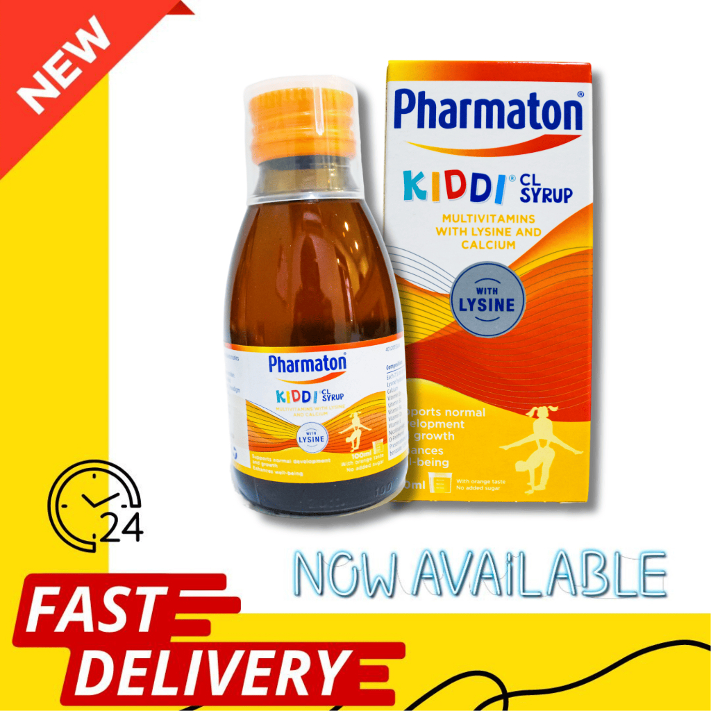 Pharmaton Kiddi CL, Multivitamin & Calcium with Lysine Syrup 100ml ...