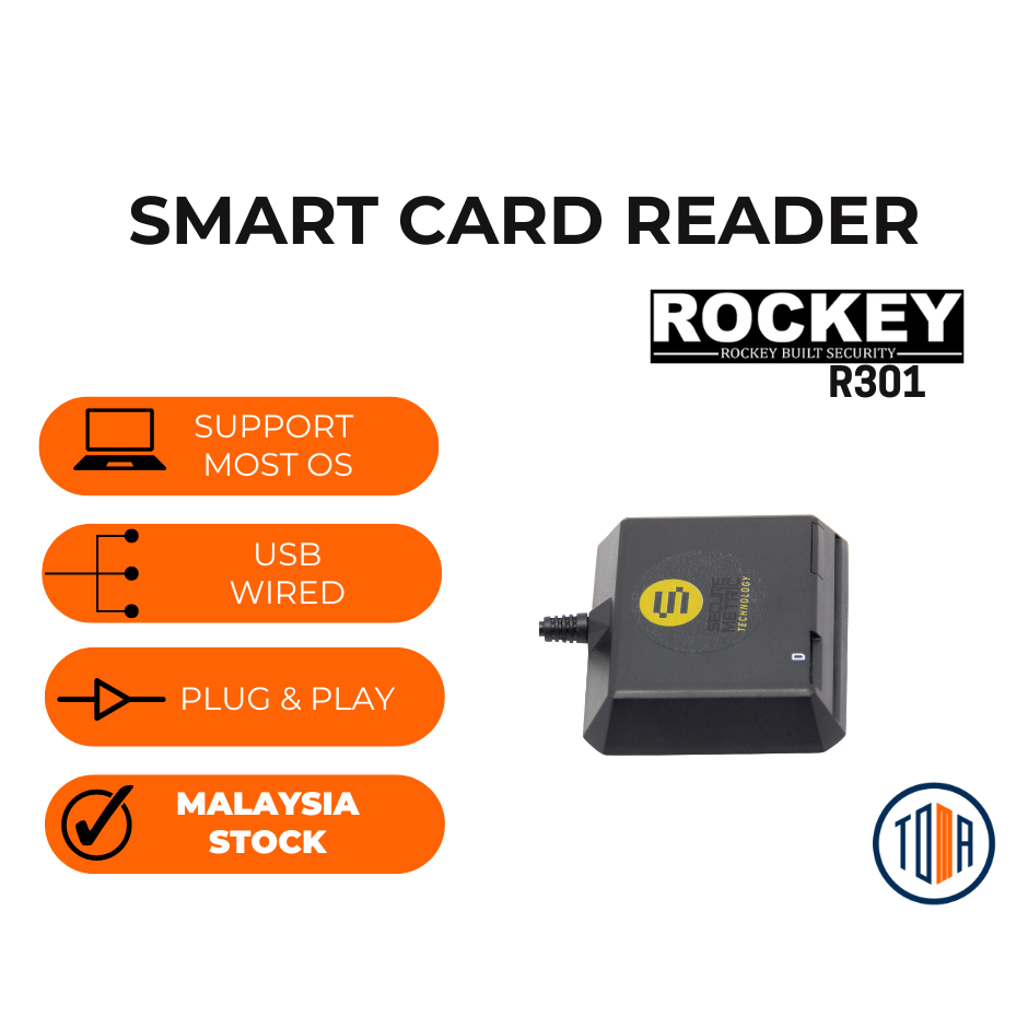 ROCKEY301 R301 Smart Card Reader / MyKad Reader (Autocount / IRS / SQL Accounting) | Shopee ...