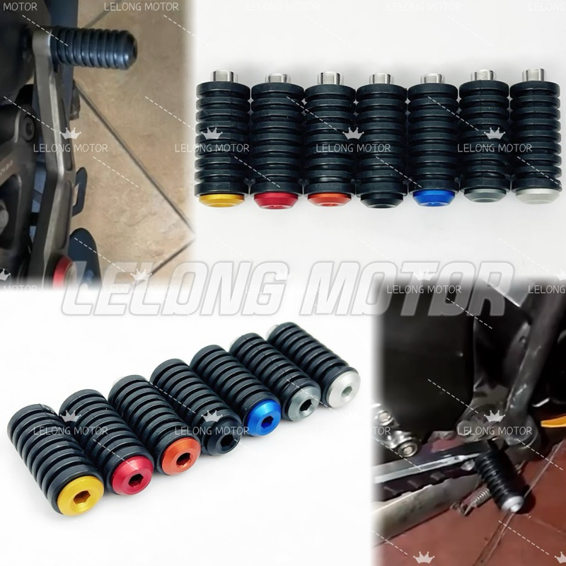 RACING FOOTREST PEDAL HEAD GEAR BRAKE GETAH RUBBER PEMIJAK KAKI SCREW ...