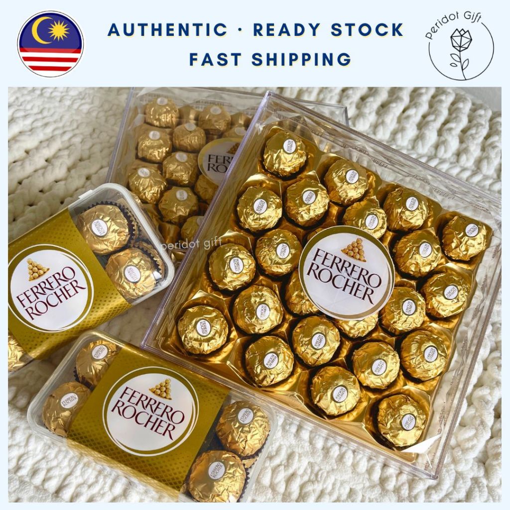 Ferrero Rocher T16 200g & T24 300g Hazelnut Chocolate - Coklat | Shopee ...