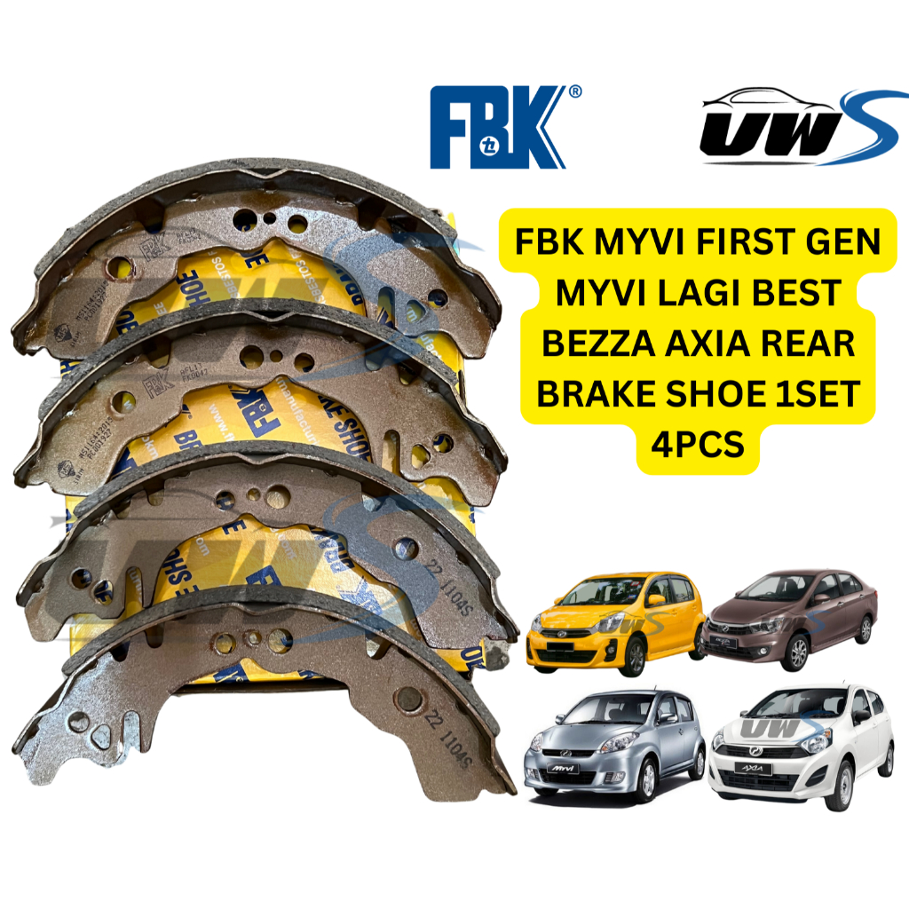 FK0042 FBK MYVI FIRST GEN MYVI LAGI BEST BEZZA AXIA REAR BRAKE SHOE ...