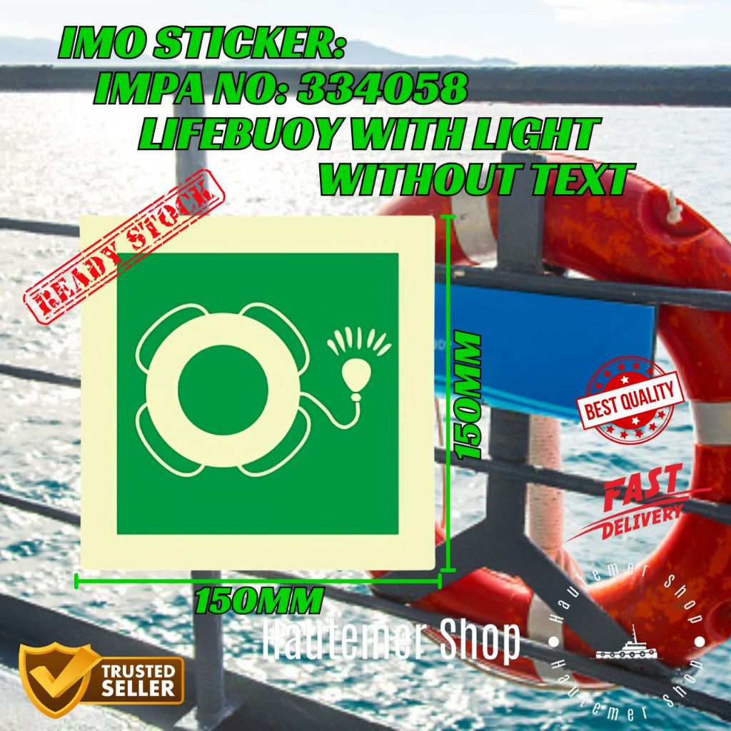 IMO SYMBOL LIFEBUOY WITH LIGHT WITHOUT TEXT 150MM x 150MM | Shopee ...