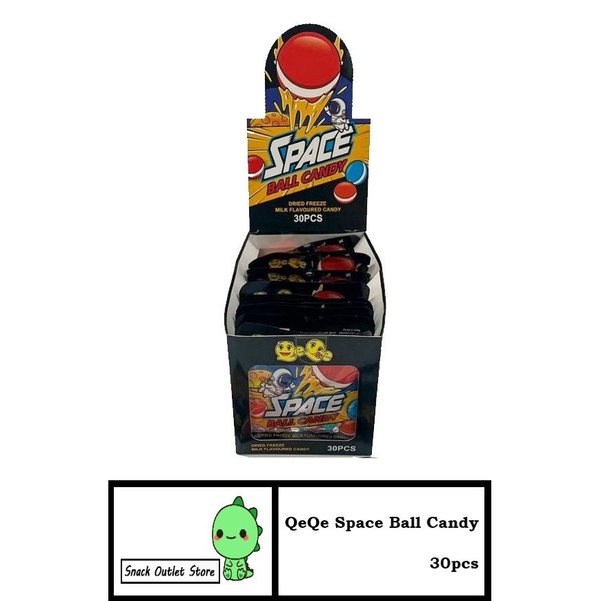 (Halal) QeQe Space Ball Candy Dried Freeze Milk Flavoured Candy (30pcs ...