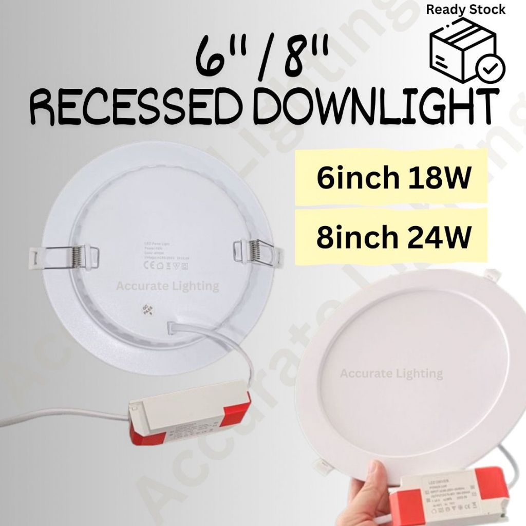 LED Downlight 6inch 8inch Ceiling Recessed Downlight (18WATT & 24WATT ...