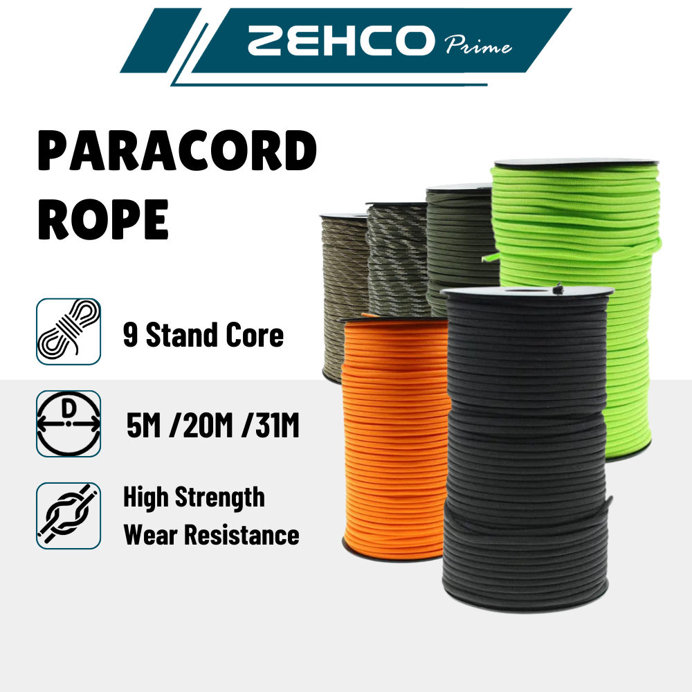20M & 31M Paracord Rope 4mm 550 Military Standard 9 Cores Parachute ...