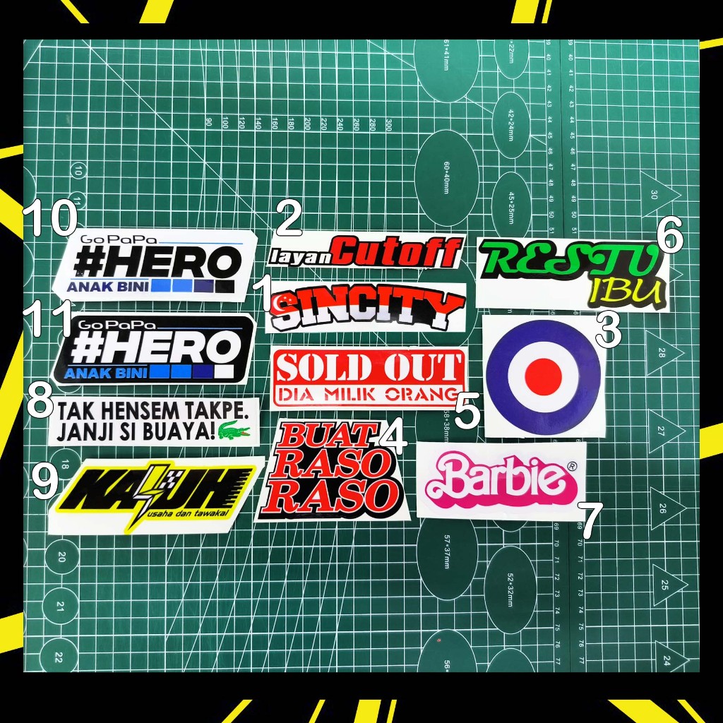 STICKER MOTOR HERO BARBIE RESTU SINCITY LAYAN CUTOFF SOLD OUT BUAT ...