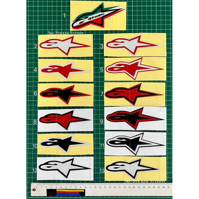 Alpinestar Logo (13 Colour Available) Sticker Cutting Overlapping ...