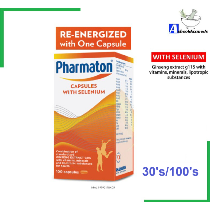 Pharmaton Capsules with Selenium (100s) New Pack or 30's EXP4/2026 | Shopee Philippines