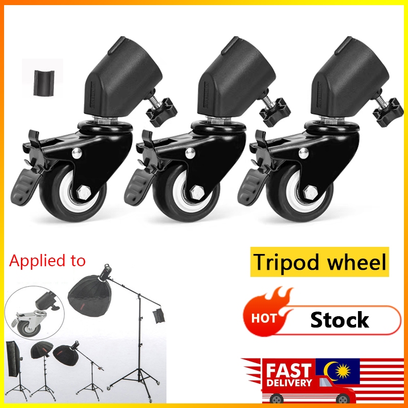 3pcs C-Stand Wheel Caster Roller long as 19mm or 25mm Tripod foot wheel ...