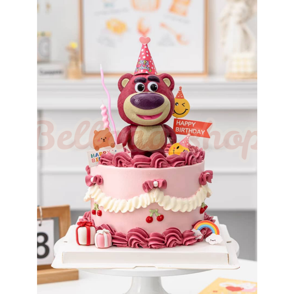 Strawberry Bear Lotso Cake Topper Cake Decorations 草莓熊蛋糕装饰摆件 | Shopee ...