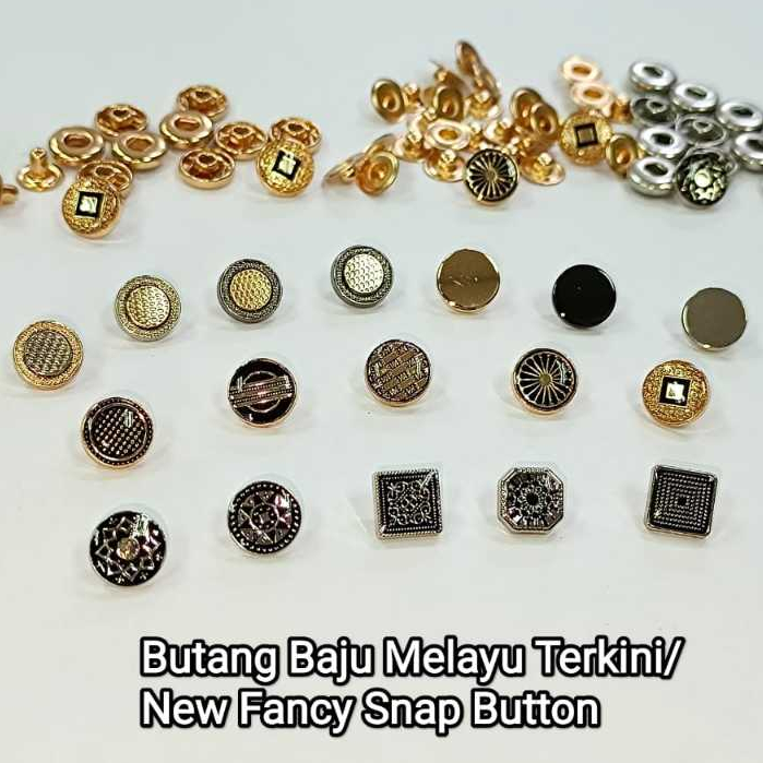 [12 SET] Butang Baju Melayu Butang Ketip/ Butang Baru/ New Fancy Snap ...