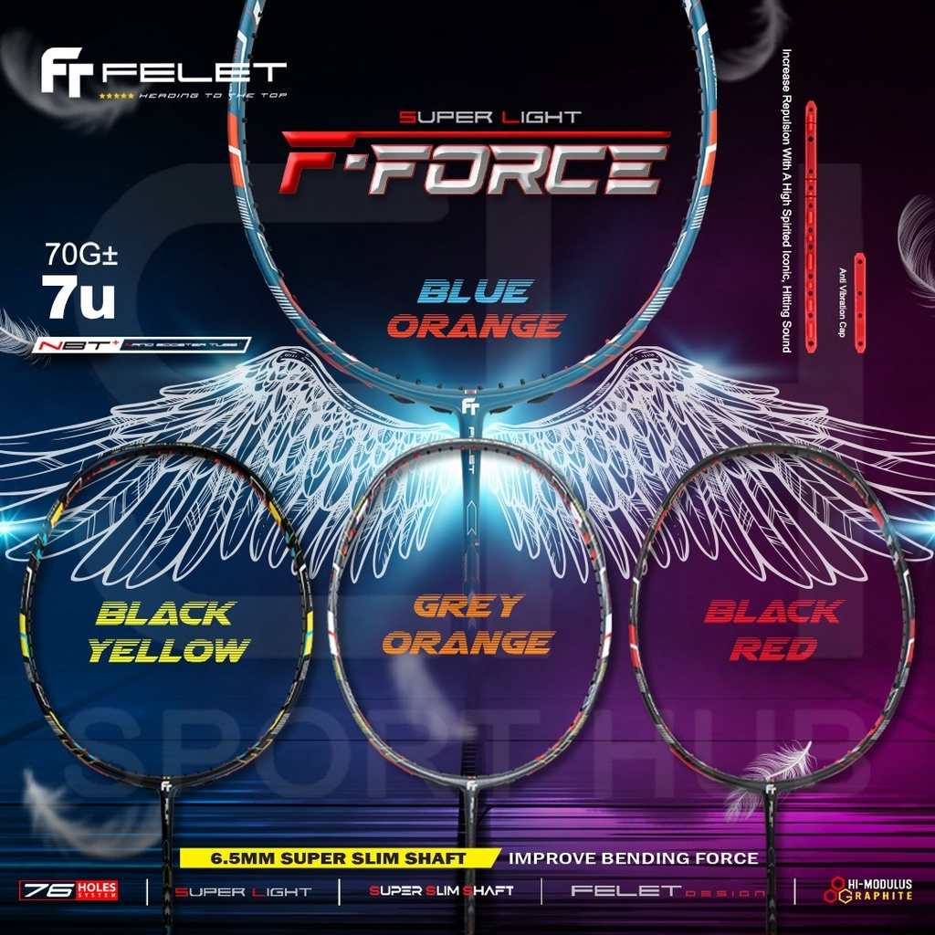 Felet F-Force Racket Badminton 7U 70gram Super Light | Shopee Philippines