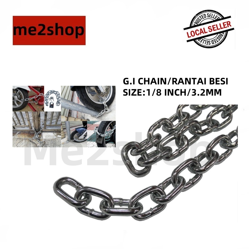 1/8 INCH /3.2MM G.I CHAIN/RANTAI BESI (1 METER,2 METER,3 METER,4 METER ...