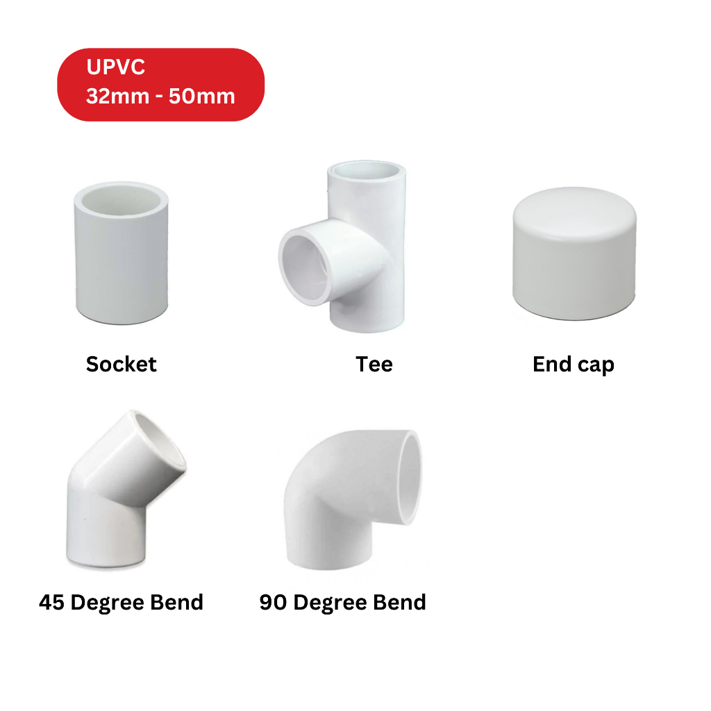 AWE UPVC Socket E/Tee Bend End Cap 32mm 40mm 50mm | Shopee Philippines