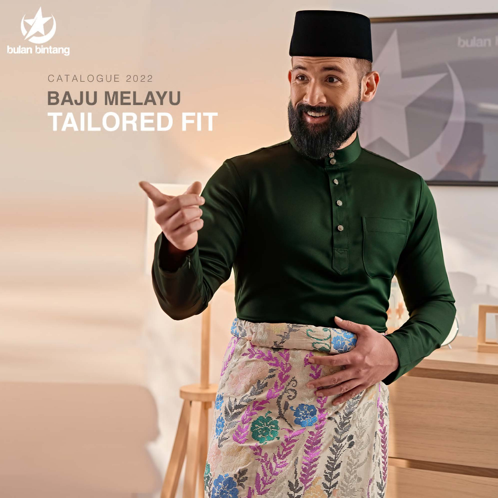 TAILORED FIT 2022 (GREEN) BAJU MELAYU BULAN BINTANG | Shopee Philippines