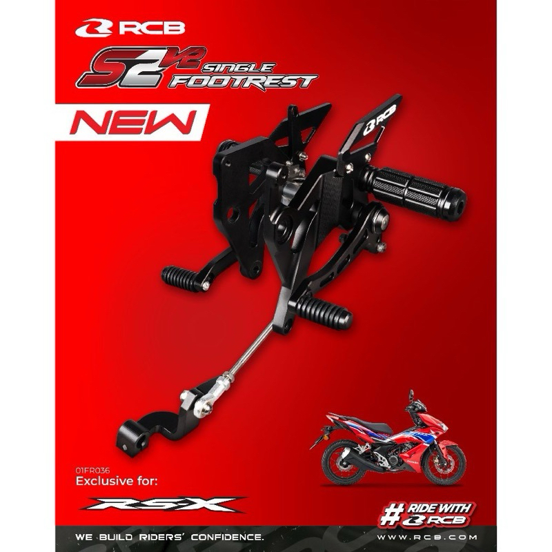 RSX/WINNER-X RCB RACING BOY RB SINGLE FOOTREST S2 V2 | Shopee Philippines