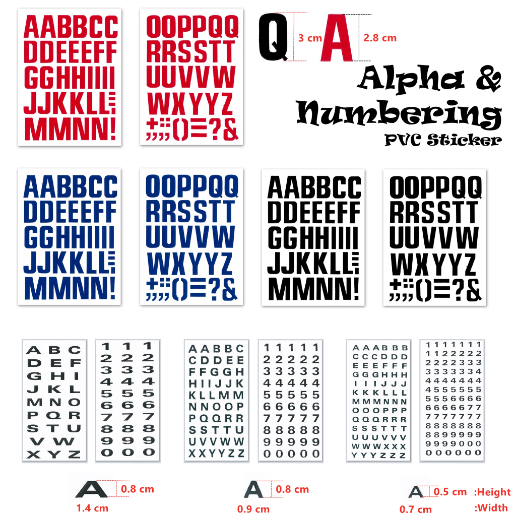 PVC Alphabet & Numbering Sticker Alphabet Sticker A to Z Sticker ABC ...