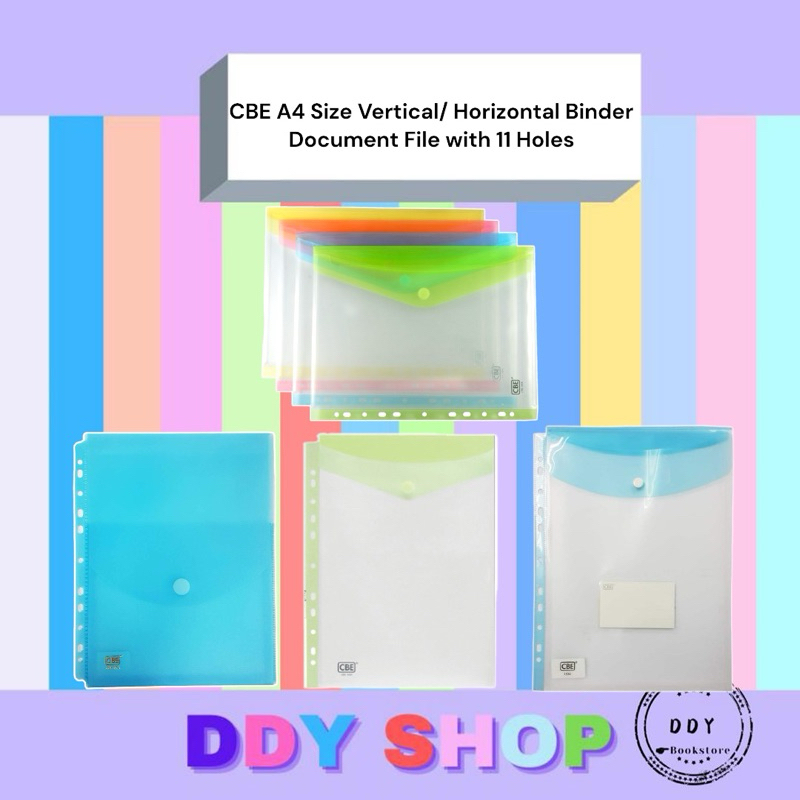 CBE A4 Size Vertical Horizontal Binder Document File with 11 Holes ...