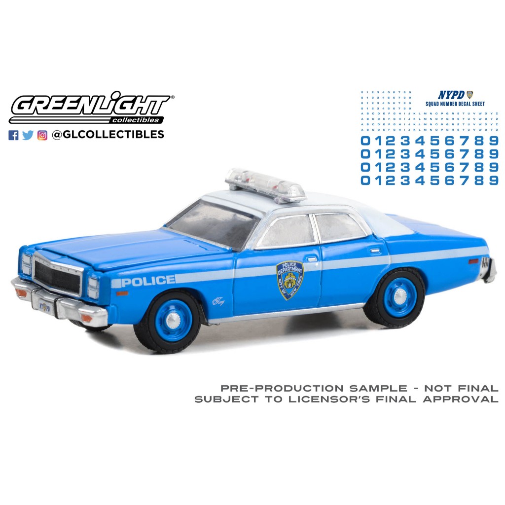 Greenlight Collectibles 1/64 1977 Plymouth Fury - New York City Police ...