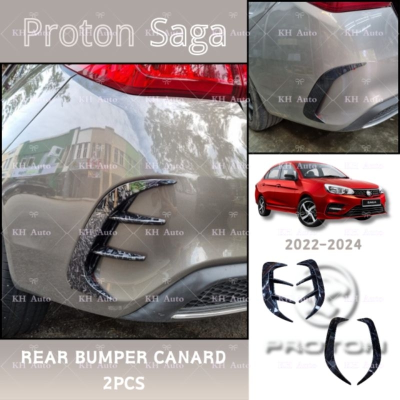 Proton Saga Mc2 Vvt 2022-2024 Rear Bumper Canard V2 Garnish Carbon ...