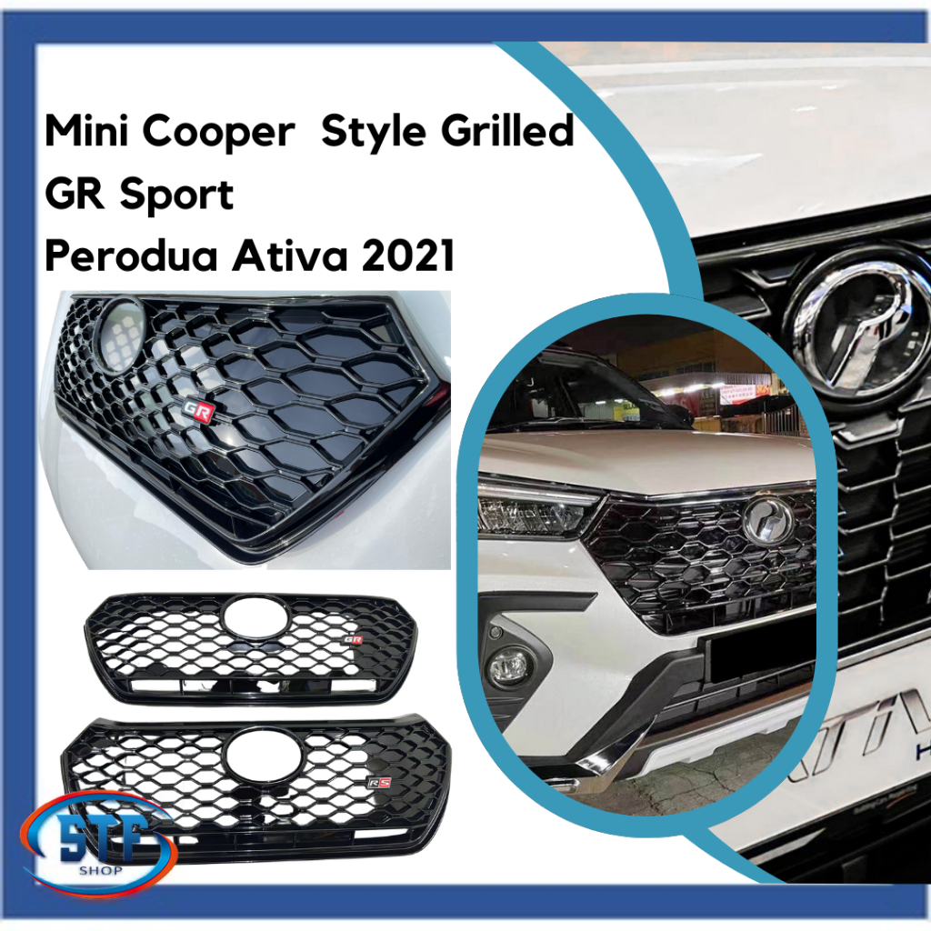 Perodua Ativa 2021 Front Grill Glossy Black (Mini Cooper Style) RS/GR ...