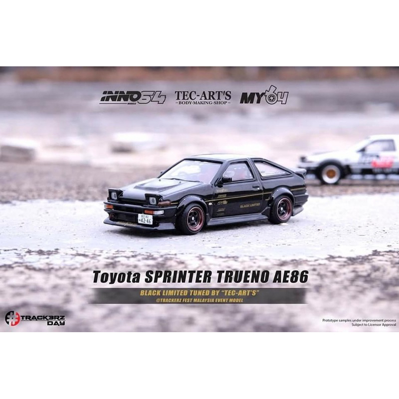 INNO64 TOYOTA SPRINTER TRUENO AE86 BLACK LIMITED TUNED BY "TEC- ART'S ...