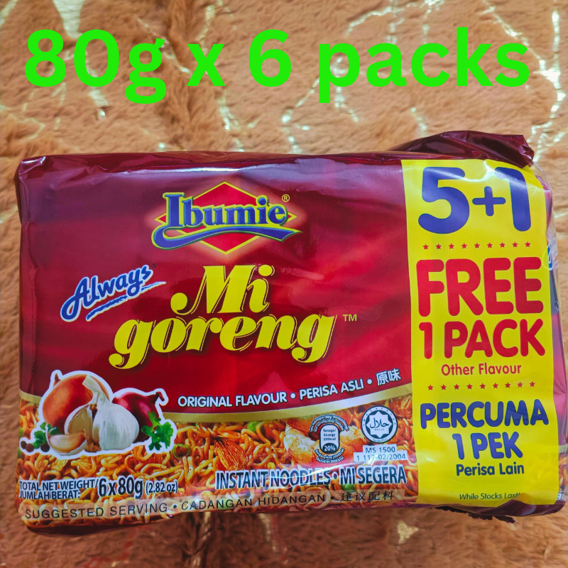 Ibumie Always Mi Goreng 80g x 5s & 80g x 5+1's Expiry Date October 2025 ...